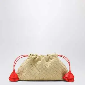 Bottega Veneta Woven Suede Pouch - Beige