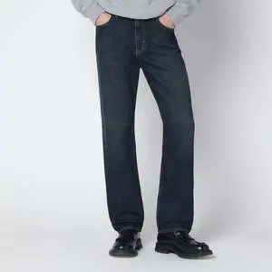 Gucci Blue Délavé Slim-fit Jeans - White