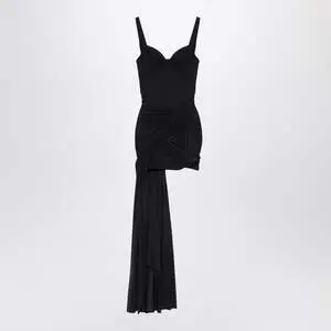 Balenciaga Matte Jersey Draped Mini Dress - Black