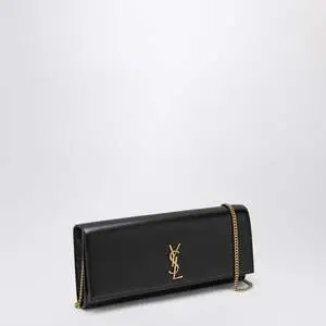 Saint Laurent Kate Clutch In Grain De Poudre Leather - Black