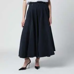 Balenciaga Maxi Godet Denim Skirt - Blue