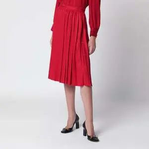 Gucci Pleated Silk Jacquard Midi Skirt