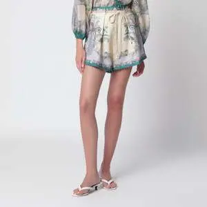Zimmermann Linen Shorts With Floral Motif - Multicolor