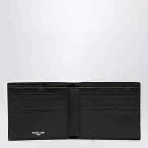 Balenciaga Cash Folded Square Lambskin Wallet - Black