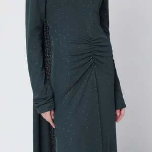 ROTATE BY BIRGER CHRISTENSEN Long Dress With Rhinestone Embellishments And Integrated Scarf