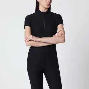 Gucci Gg Jacquard Jersey T-shirt With Half Zip - Black
