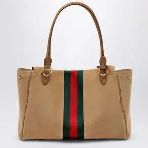 Gucci Medium Suede Handbag With Horsebit Detail