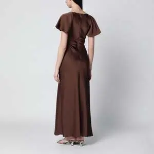 ROTATE BY BIRGER CHRISTENSEN Long Flutter Sleeve Satin Dress