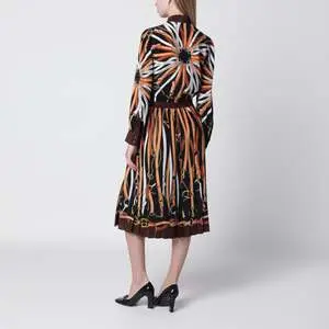 Gucci Equestrian Print Silk Shirt Dress - Black