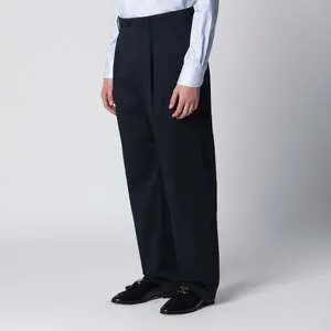 Valentino Garavani Navy Cotton Tailored Trousers
