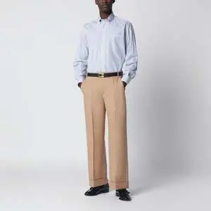 Valentino Garavani Ivory Shirt With And Blue Stripes