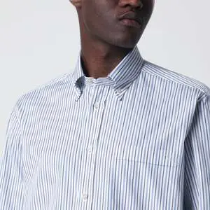 Valentino Garavani Ivory Shirt With And Blue Stripes