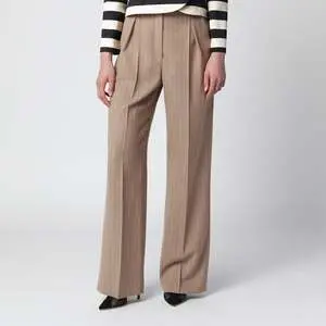 Valentino Garavani Pinstriped Wool Trousers - Beige