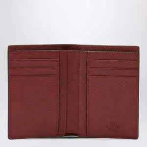 Valentino Garavani Dark Vlogo Card Holder In Grained Leather