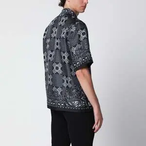 Amiri Ma Check Camp Checked Silk Camp Shirt - Black