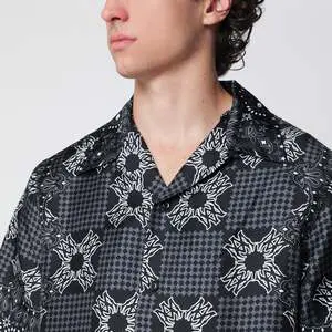 Amiri Ma Check Camp Checked Silk Camp Shirt - Black