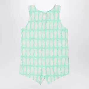 BOBO CHOSES Sleeveless Crewneck Romper With Fish Print