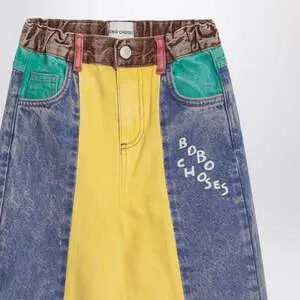 BOBO CHOSES Colour-block Jeans With Logo