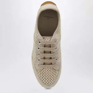 Givenchy Slimline Sneakers In Mesh And Suede - Beige