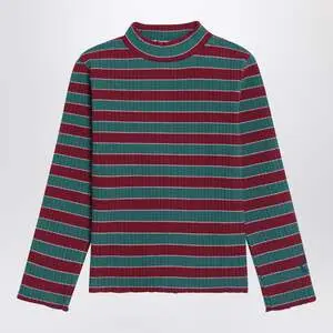 BOBO CHOSES Ribbed Striped High Neck Cotton Sweater - Multicolor