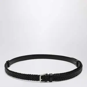 Dolce & Gabbana Woven Leather Belt - Black