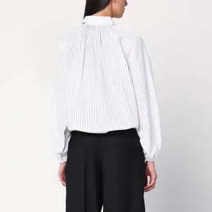 PATOU Striped Balloon-sleeve Shirt - White