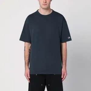 Champion Navy Blue Cotton Crew-neck T-shirt Blue