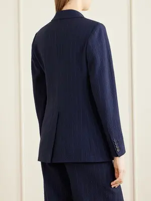 Max Mara Pinstriped Wool-blend Seersucker Blazer