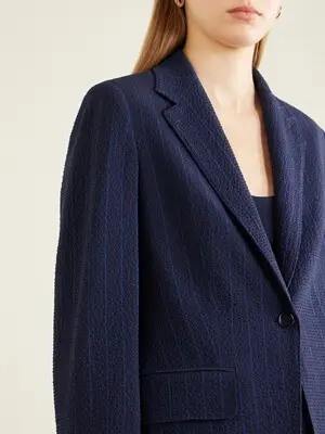 Max Mara Pinstriped Wool-blend Seersucker Blazer