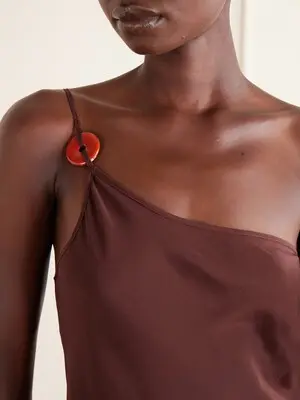 SARA CRISTINA Embellished Silk-crepe Mini Dress