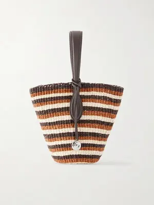 LIFFNER Striped Sisal Tote With Leather Trim - Multi