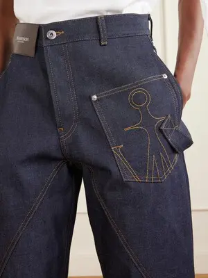 JW Anderson High-rise Embroidered Wide-leg Jeans
