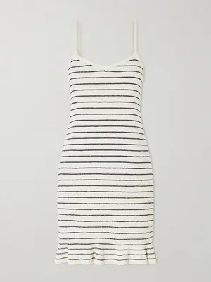 JW Anderson Striped Cotton-blend Terry Mini Dress - Multi