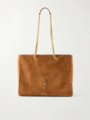 Saint Laurent Niki Shopper Quilted Suede Shoulder Bag