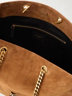Saint Laurent Niki Shopper Quilted Suede Shoulder Bag