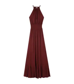Burberry Self-tie Neckline Maxi Dress - Red