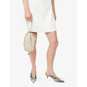 Savette Macrame Leather Pouch - Bone