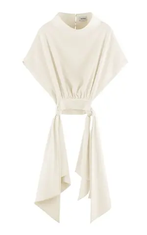 Arakii Exclusive Draped Crepe Top - Off-white