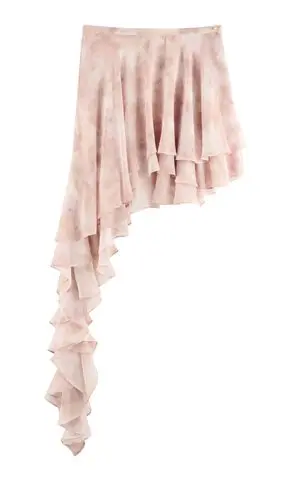 Arakii Asymmetric Ruffled Silk Mini Skirt - Multi