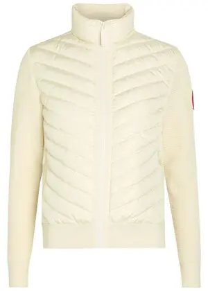 Canada Goose Hybridge Padded Shell And Wool-knit Jacket - Cream