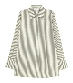 Marina Rinaldi Striped Cotton Shirt - Brown