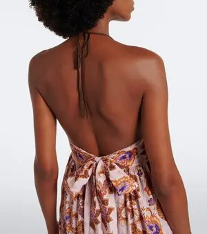 ALEXANDRA MIRO Clover Printed Cotton And Silk Maxi Dress