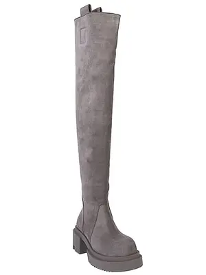 Rick Owens Suede Leather Knee-high Boots