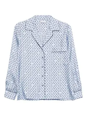 Max Mara Paisley Print Silk Shirt - Sky Blue