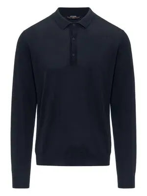 K-WAY Rey Merino Wool Blend Polo Sweater - Blue