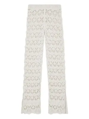 Alanui Lagoon Romance Crocheted Cotton Trousers - White