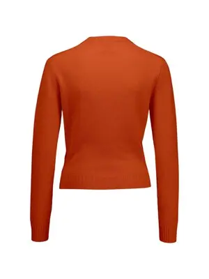 ALLUDE Cashmere Crew Neck Sweater - Orange