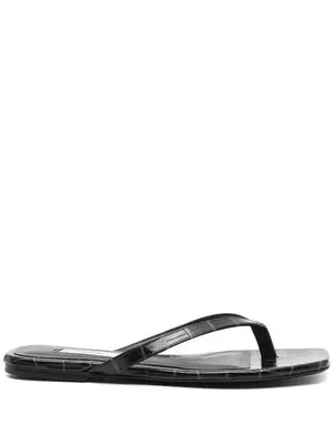 TOTEME Leather Thong Sandals - Brown