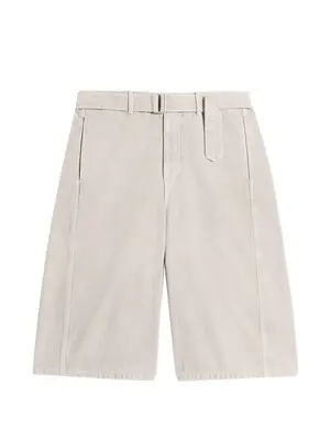 LEMAIRE Belted Denim Bermuda Shorts - Beige