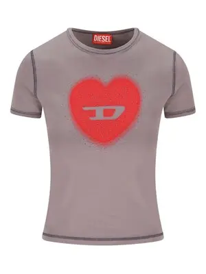 DIESEL® Heart Cotton T-shirt - Grey